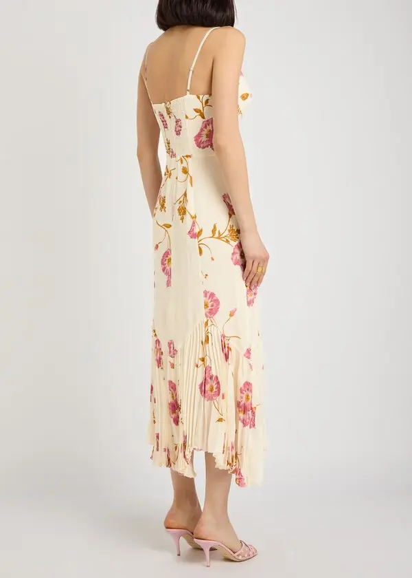 REFORMATION Aiko Floral-print Chiffon Midi Dress