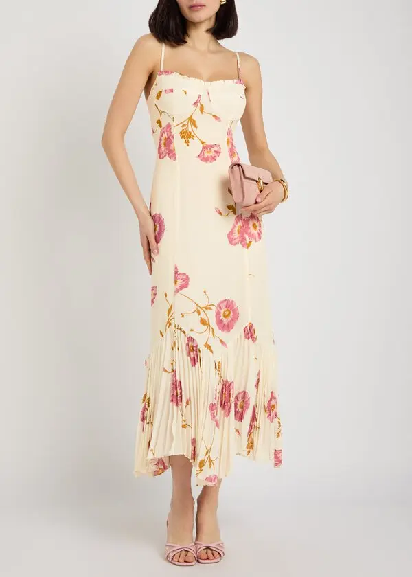 REFORMATION Aiko Floral-print Chiffon Midi Dress
