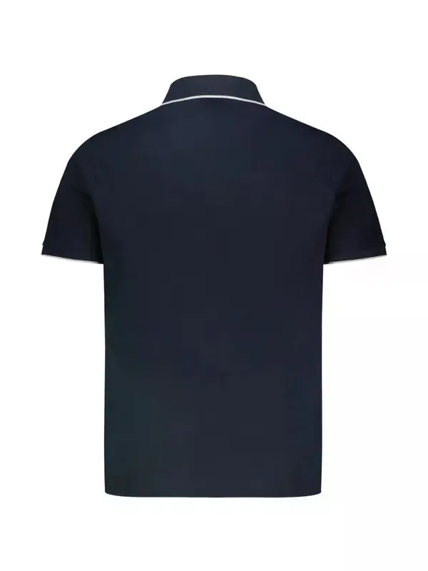 Paul & Shark Tipped-trim Logo-patch Polo Shirt - Blue