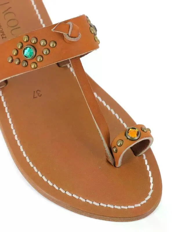 K.JACQUES Embellished Toe-strap Sandals - Brown