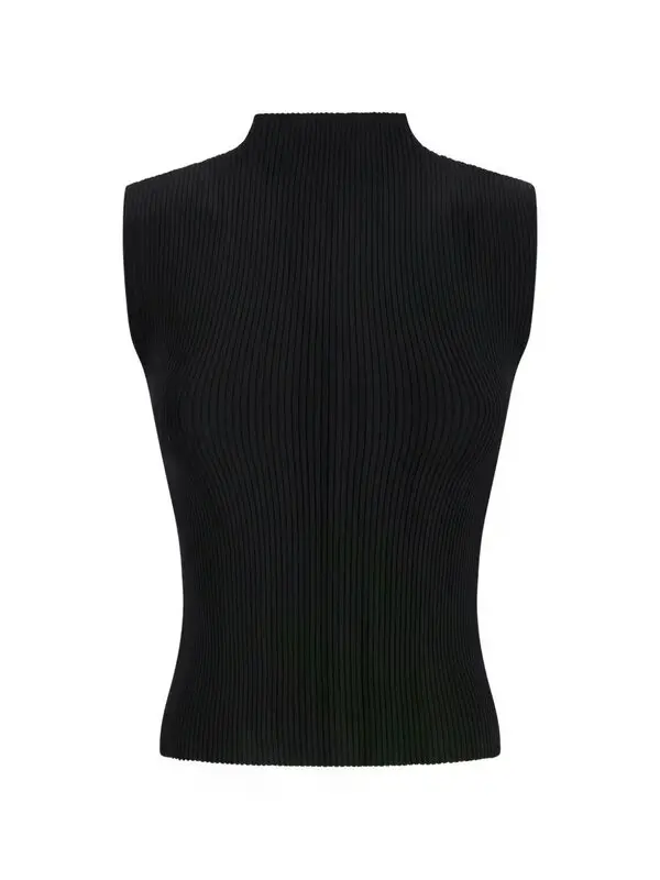 Magda Butrym Ribbed-knit High-neck Sleeveless Top