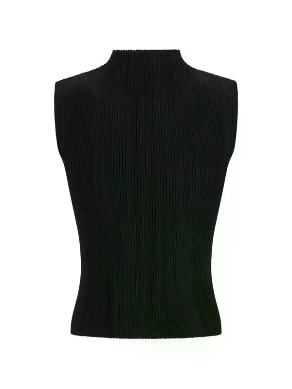 Magda Butrym Ribbed-knit High-neck Sleeveless Top