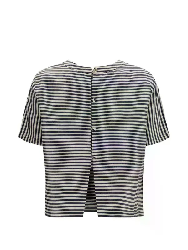 CRUNA Striped Button-back T-shirt