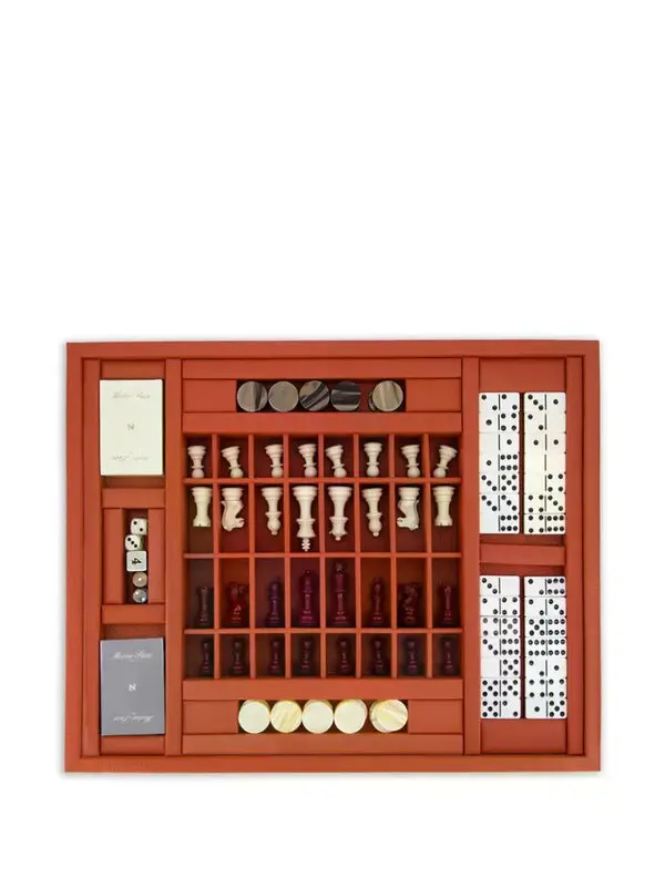 HECTOR SAXE Leather Coffret Multi Game - Red