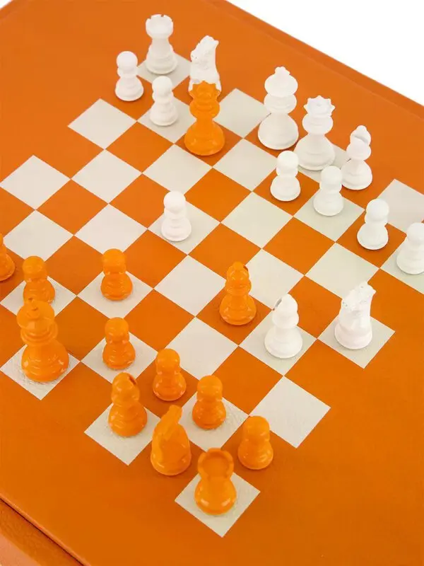 HECTOR SAXE Multi-game Leather Box - Orange