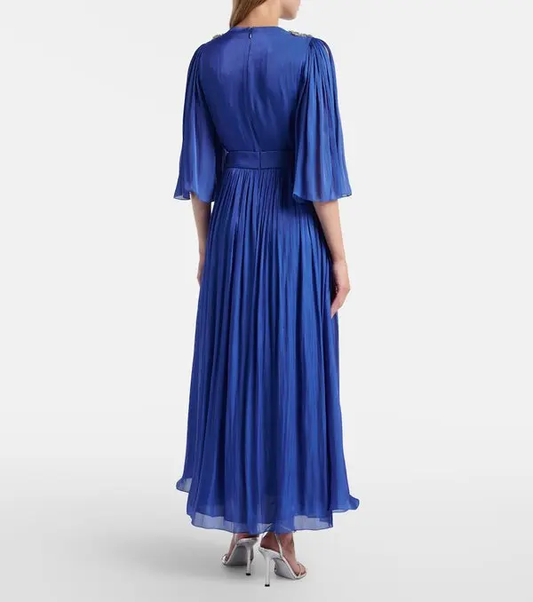 Costarellos Embellished Lurex Georgette Gown