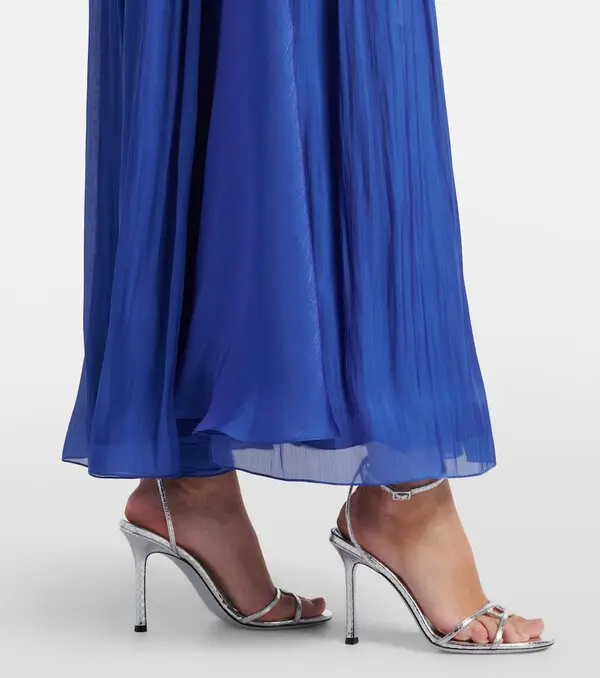 Costarellos Embellished Lurex Georgette Gown