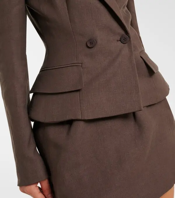Magda Butrym Peplum Linen Blazer