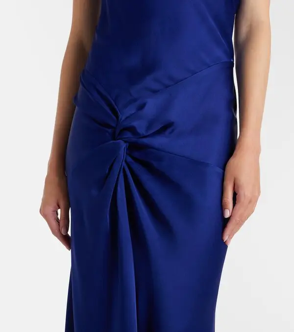 Victoria Beckham Gathered Crepe Satin Gown