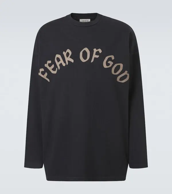 Fear Of God Logo Cotton Jersey T-shirt - Black
