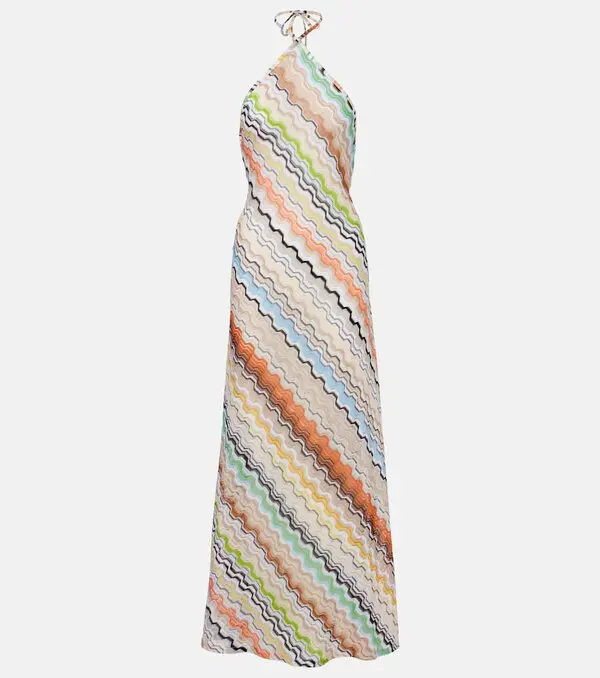 Missoni Zig Zag Halterneck Maxi Dress - Multicoloured