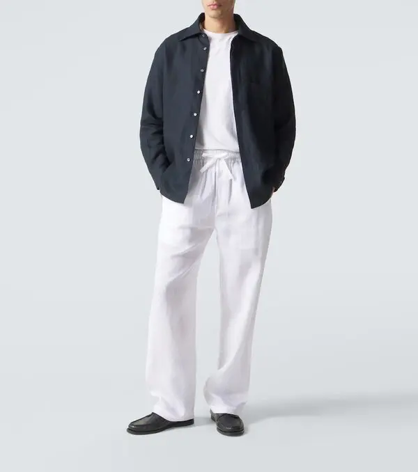 SAMAN AMEL Linen Overshirt - Blue