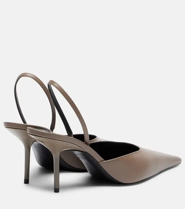 Victoria Beckham Leather Slingback Pumps - Grey