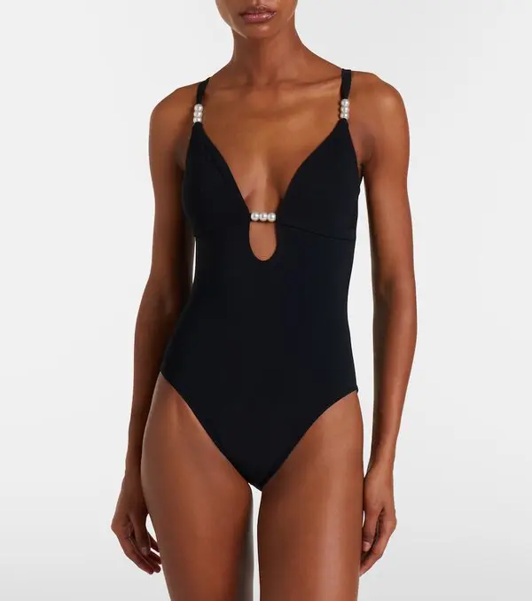 KARLA COLLETTO Embellished One Piece Swimsuit - Black