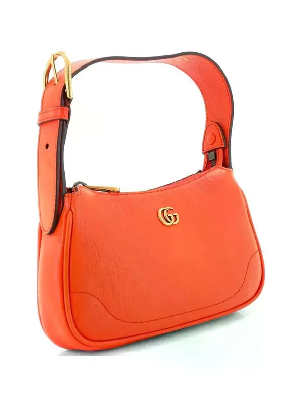 Gucci Aphrodite Leather Mini Shoulder Bag - Orange