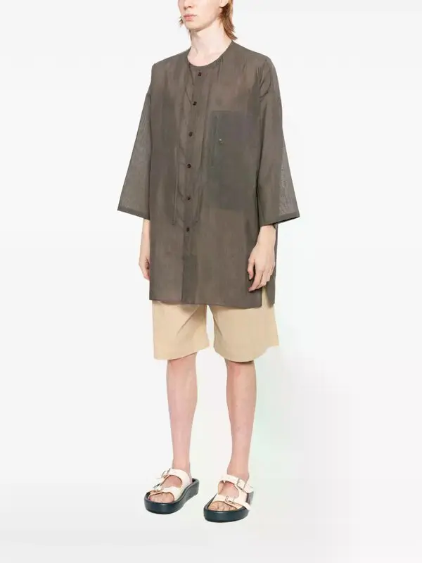 Yohji Yamamoto Semi-sheer Wide-sleeve Shirt