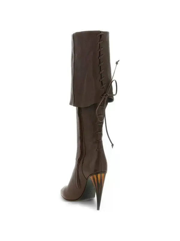 Alexander McQueen Horn Heel Knee-high Boots - Brown