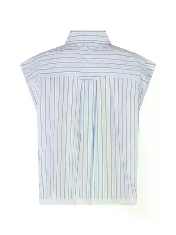 ISABELLE BLANCHE Striped Lace-trim Sleeveless Shirt