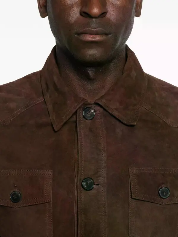 AMARANTO Button-up Suede Jacket