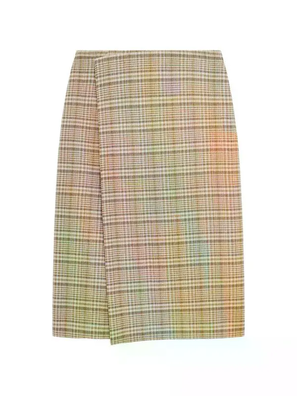 Auralee Check Pattern Midi Skirt