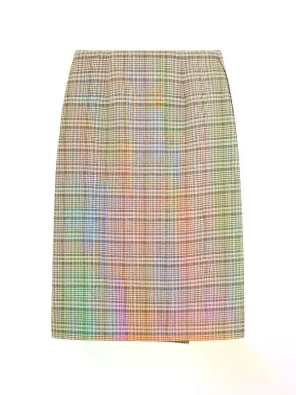 Auralee Check Pattern Midi Skirt