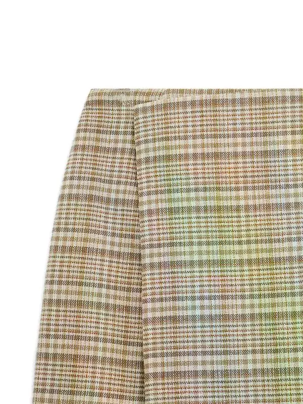 Auralee Check Pattern Midi Skirt