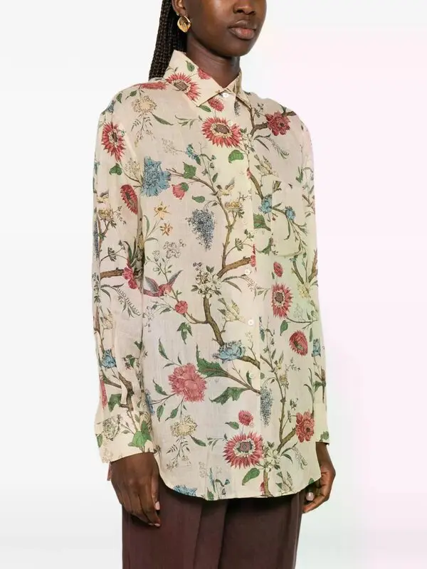 INTO THE EAST Floral Lapel Shirt
