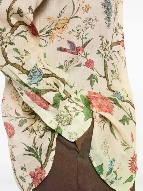 INTO THE EAST Floral Lapel Shirt