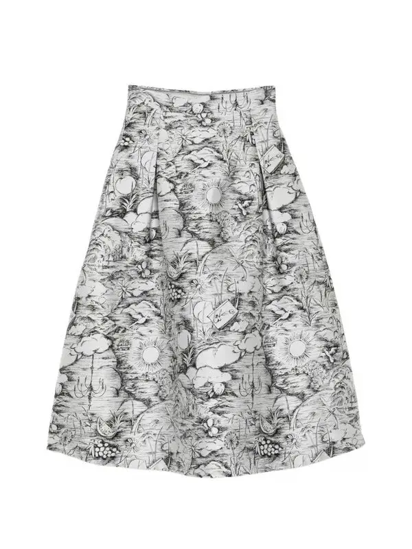 Shiatzy Chen Jacquard Midi Skirt