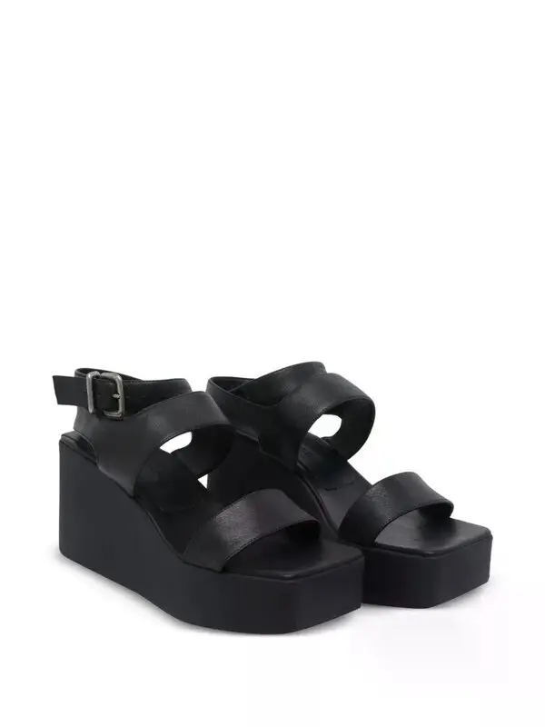 VIC MATIE Calf Leather Wedge Sandals With Buckle Fastening