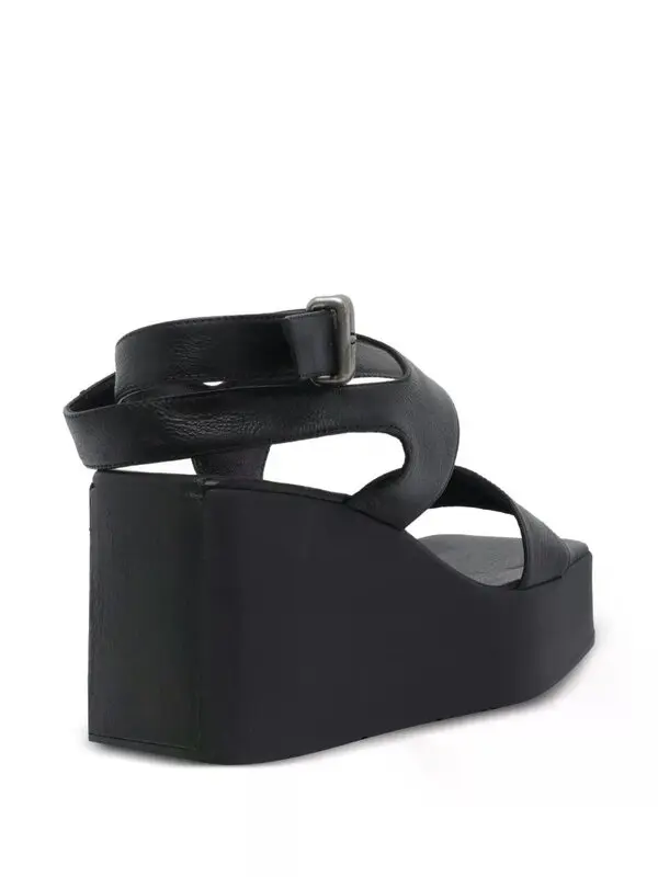 VIC MATIE Calf Leather Wedge Sandals With Buckle Fastening