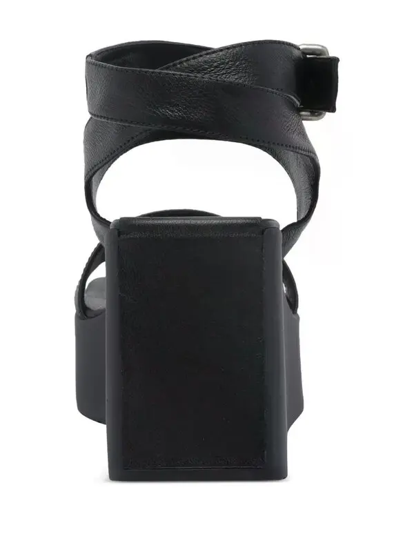 VIC MATIE Calf Leather Wedge Sandals With Buckle Fastening