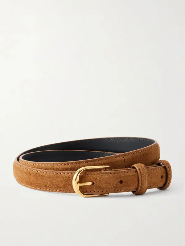 NILI LOTAN Jane Suede Belt - Brown