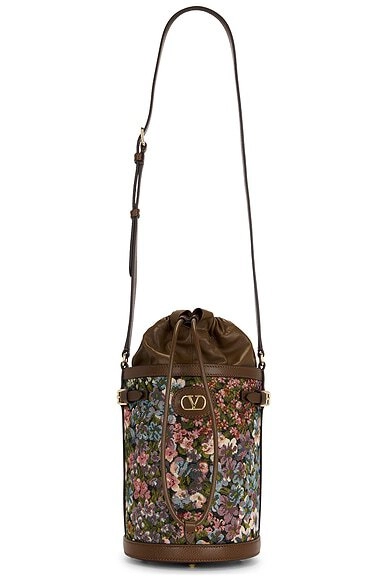 Valentino Garavani Antibes L'hiver Bucket Bag - Multicolor & Tabac Brown