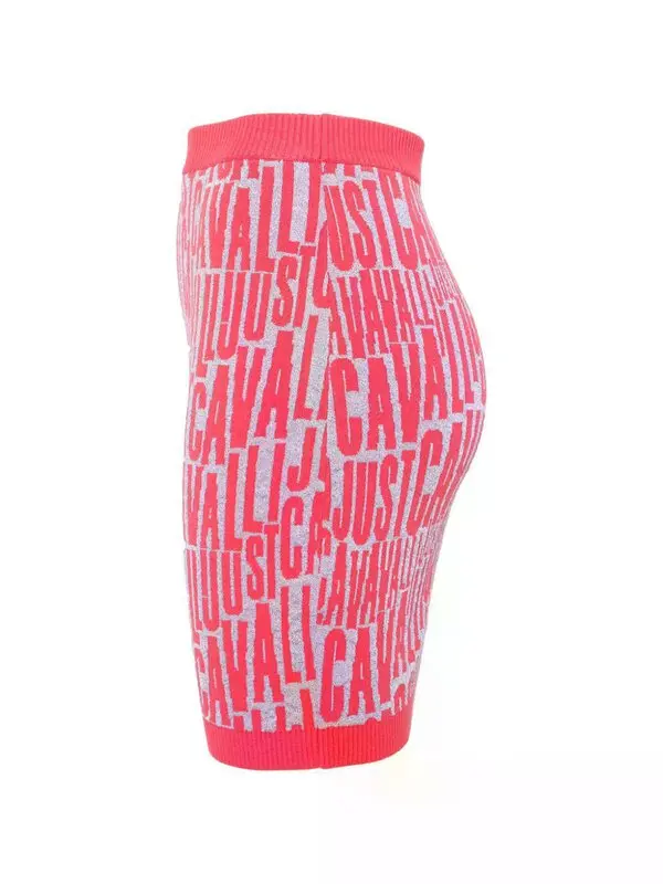 Just Cavalli Ribbed Branded Mini Skirt