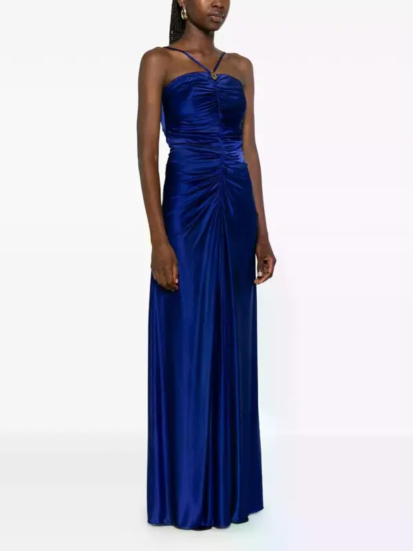 Max Mara Ruched Square-neck Maxi Dress - Blue
