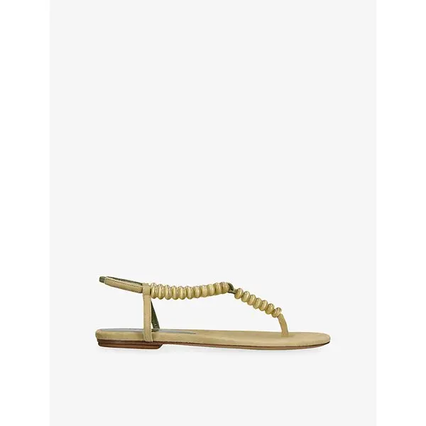 Le Monde Beryl Beaded Suede Thong Sandals