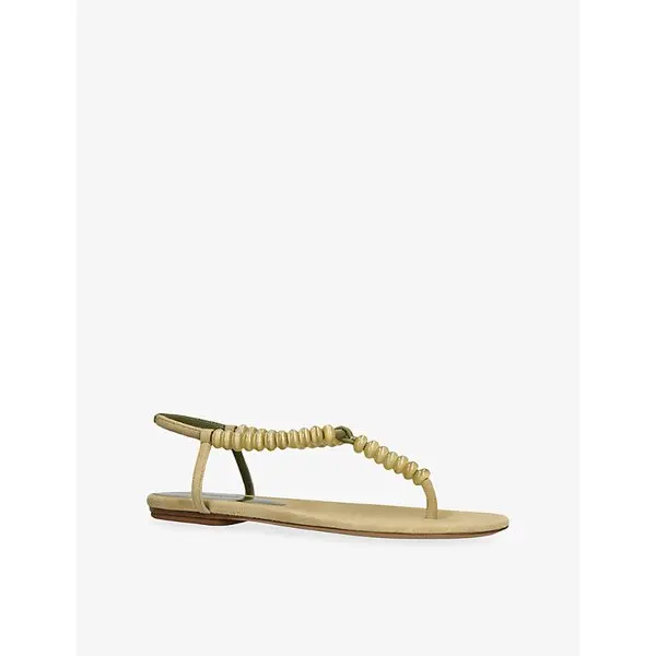 Le Monde Beryl Beaded Suede Thong Sandals