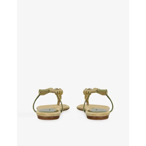 Le Monde Beryl Beaded Suede Thong Sandals
