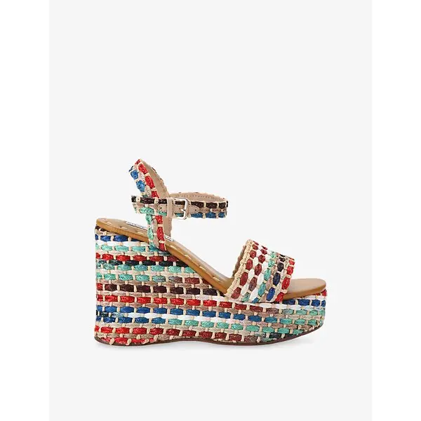 Steve Madden Saucie Heeled Raffia Wedges - Mult/other