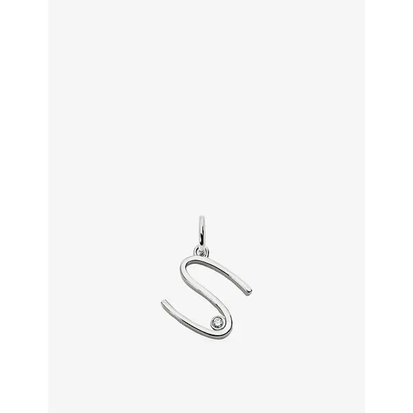 Monica Vinader Sterling Solitaire Lab-grown Diamond Initial Pendant - Silver