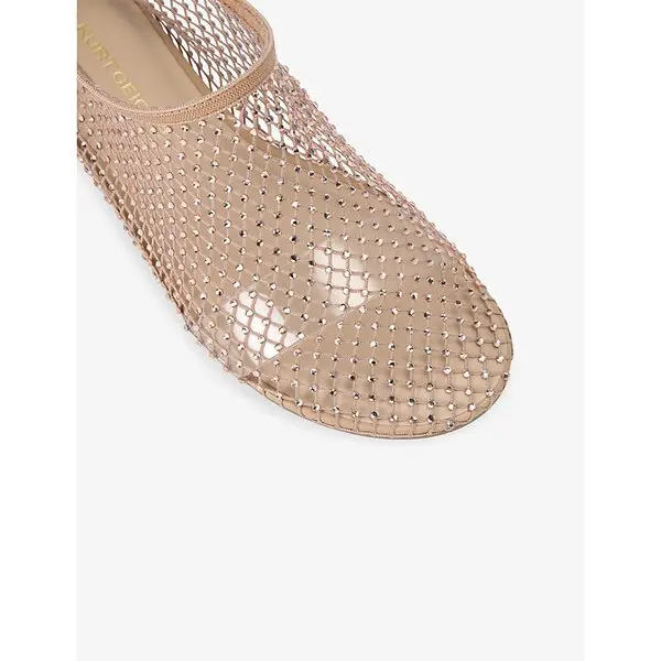 Kurt Geiger Marve Mesh Flats With Crystal Embellishment - Blush