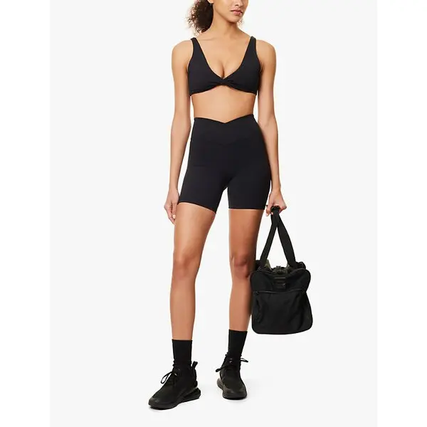 TALA Dayflex Wrap Stretch-woven Cycling Shorts - Shadow Black