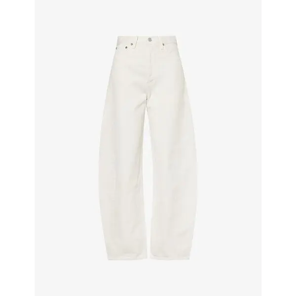 AGOLDE Luna High-rise Pieced Tapered-leg Denim Jeans - Chalk White