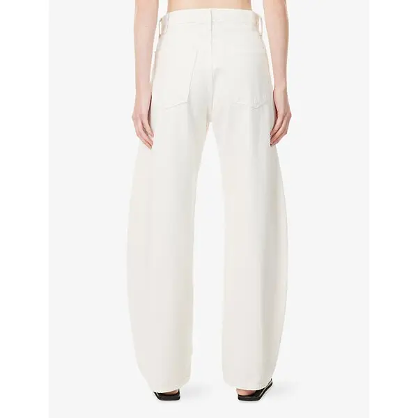 AGOLDE Luna High-rise Pieced Tapered-leg Denim Jeans - Chalk White