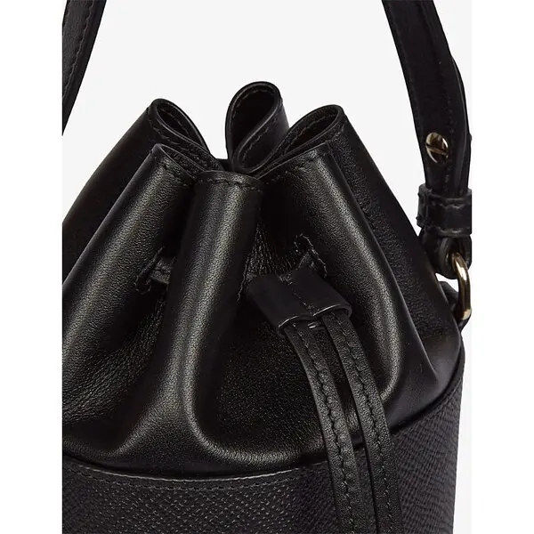 Smythson Panama Logo-embossed Leather Wine Tote - Black