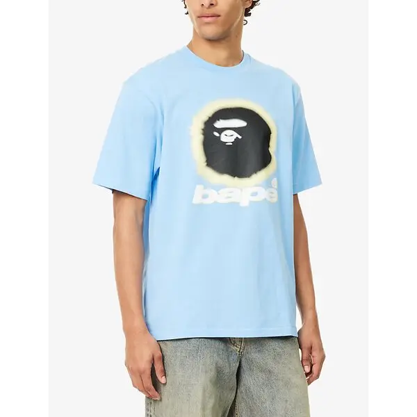 A BATHING APE Spray Ape Graphic-print Cotton T-shirt