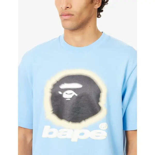 A BATHING APE Spray Ape Graphic-print Cotton T-shirt