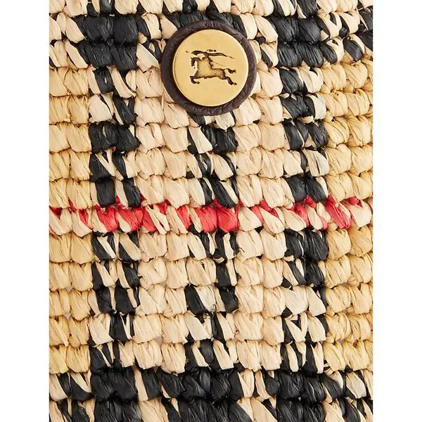 Burberry Small Margate Raffia Hobo Bag