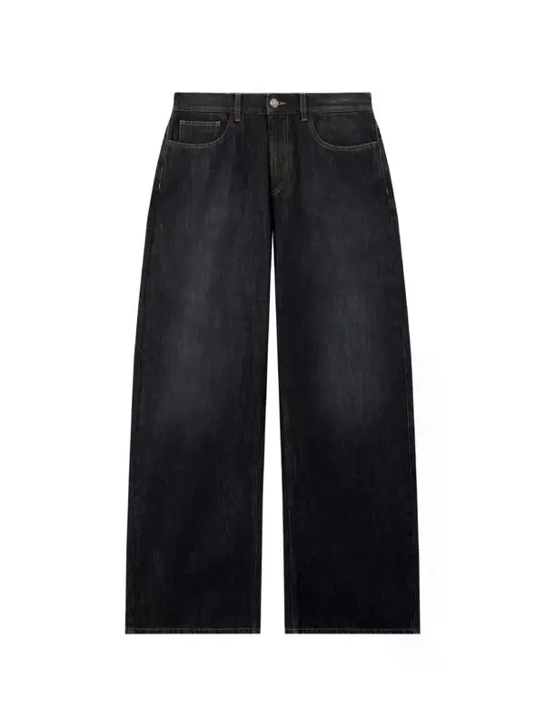 Palm Angels Curved Logo Denim Jeans - Grey